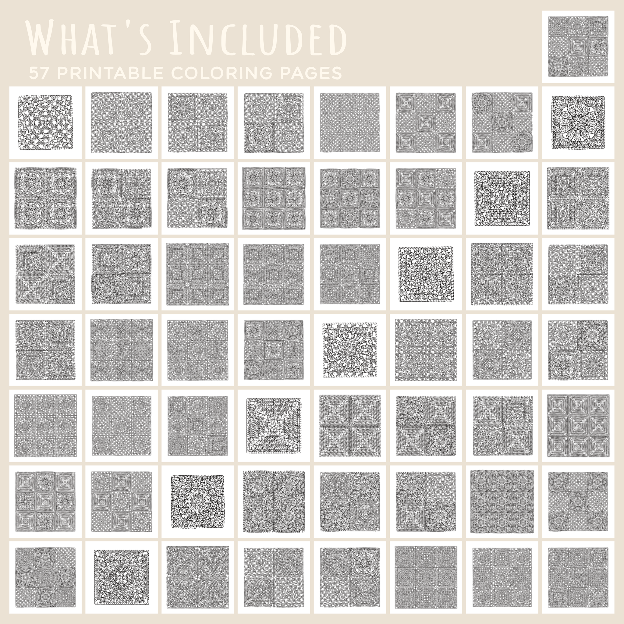 granny square coloring pages