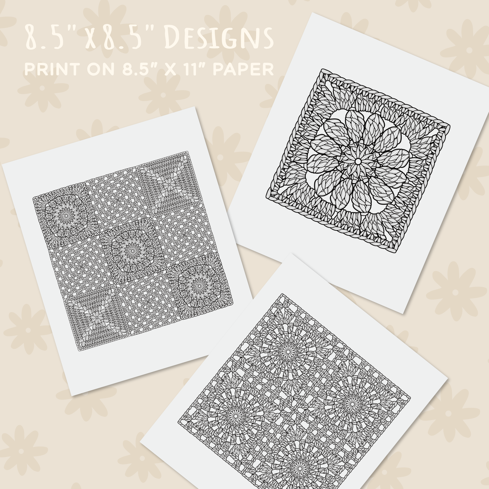 granny square coloring pages